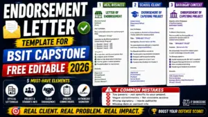 Endorsement Letter for BSIT Capstone: Free 2026 Template